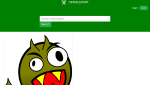 openclipart圖庫：small funny angry monster
