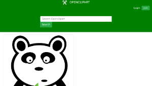openclipart圖庫：Panda with bamboo leaves