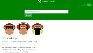 openclipart圖庫：3 monkeys