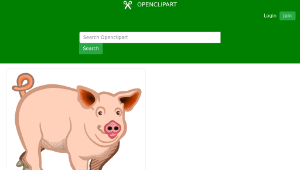 openclipart圖庫：pig - coloured