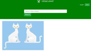 openclipart圖庫：Two white cats (Rufus and Snowflake)