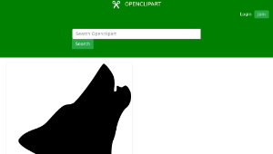 openclipart圖庫：Wolf Head Howl Shadow