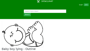 openclipart圖庫：Baby boy lying - Outline