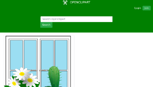 openclipart圖庫：Window with potted plants