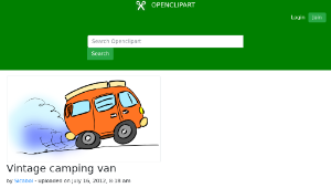 openclipart圖庫：Vintage camping van
