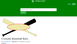 openclipart圖庫：Crossed Baseball Bats