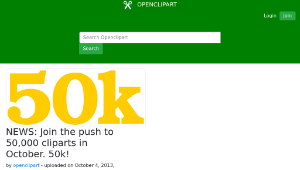 openclipart圖庫：NEWS: Join the push to 50,000 cliparts in October. 50k!