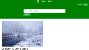 openclipart圖庫：Winter River Scene
