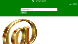 openclipart圖庫：3D Shiny Gold AT Sign 6