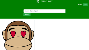 openclipart圖庫：Monkey Emoji - In love