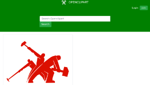 openclipart圖庫：Worker fight unite (simplified)