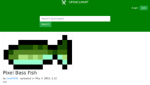 openclipart圖庫：Pixel Bass Fish