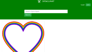 openclipart圖庫：Rainbow Heart 5