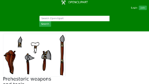 openclipart圖庫：Prehestoric weapons and tools