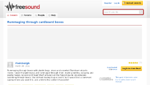 Freesound聲音庫：Rummaging through cardboard boxes