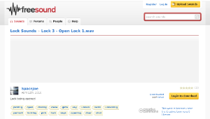 Freesound聲音庫：Lock 3 - Open Lock 1.wav