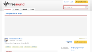 Freesound聲音庫：130bpm drum loop