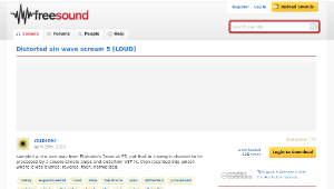 Freesound聲音庫：Distorted sin wave scream 5 [LOUD]