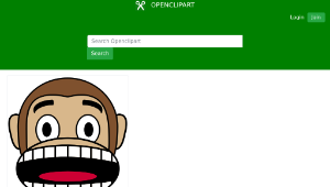 openclipart圖庫：Monkey Emoji - Fearful